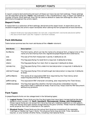 Fillable Online REPORT FONTS Fax Email Print - pdfFiller