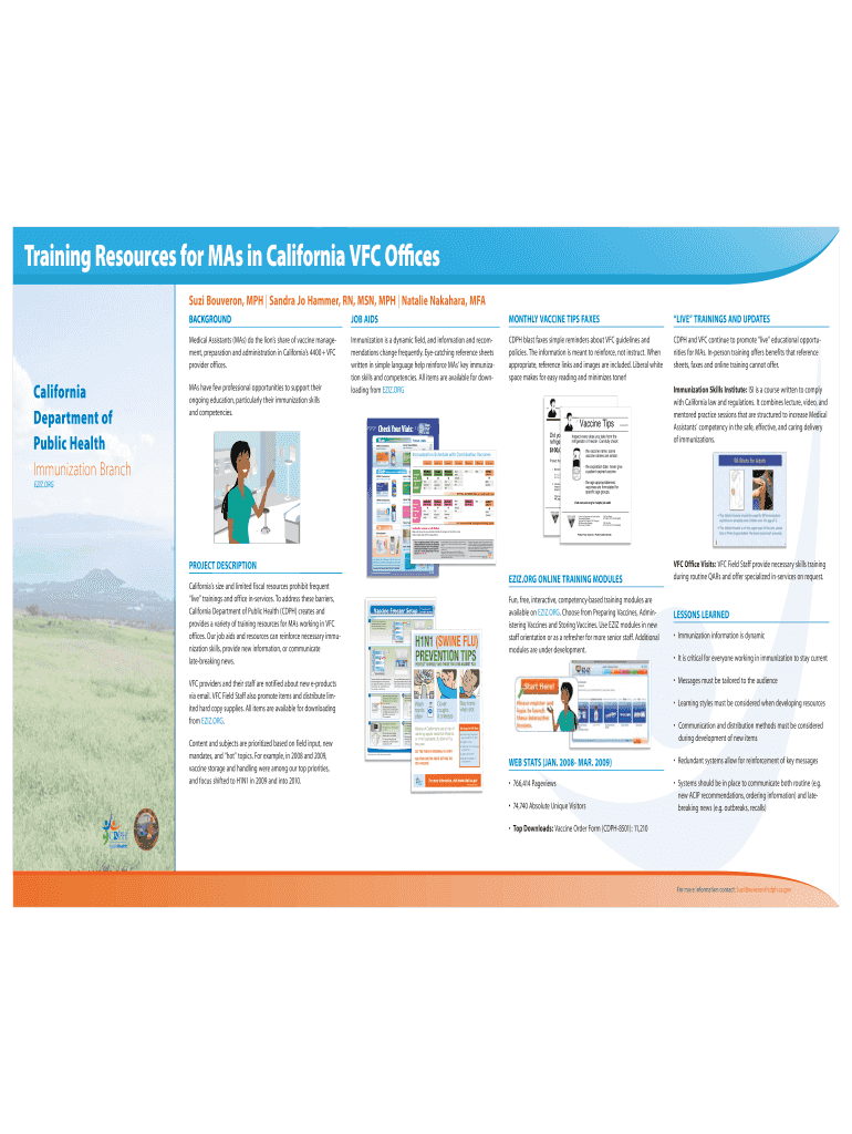 Fillable Online Training Resources for MAs in California VFC Oces Fax ...