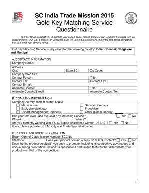 Fillable Online Gold Key Service Questionnaire Fax Email Print - pdfFiller