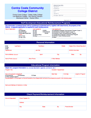 Fillable Online 4cd Educational Reimbursement Application Local 1 ...