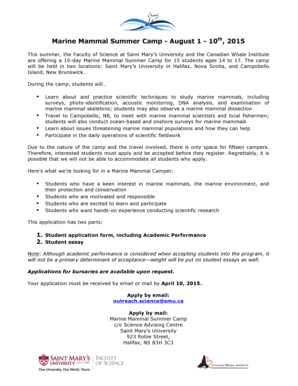 Fillable Online smu Application Form - Saint Marys University - smu Fax Email Print - pdfFiller