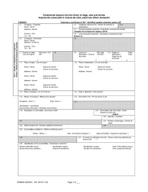 Fillable Online Export of dogs, cats, and ferrets to the European Union ...