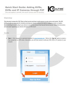 Fillable Online Quick Start Guide: Adding NVRs, Fax Email Print - pdfFiller