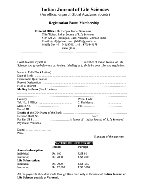 Fillable Online ijls IJLS MEMBERSIP FORM - ijls Fax Email Print - pdfFiller