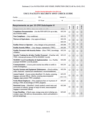 Fillable Online uscg USCG FACILITY SECURITY SPOT CHECK GUIDE - uscg Fax ...