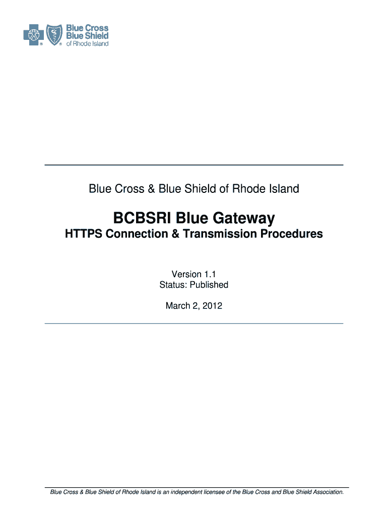 Fillable Online BCBSRI Blue Gateway Fax Email Print - pdfFiller