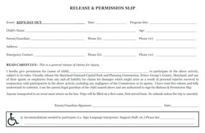 Fillable Online RELEASE & PERMISSION SLIP Fax Email Print - pdfFiller