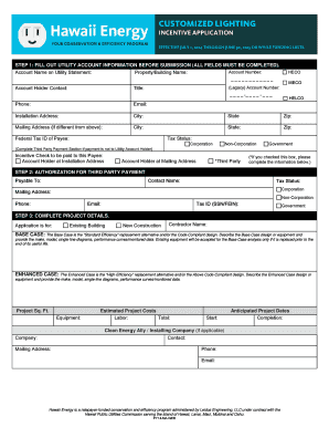 Fillable Online Customized Application - Hawaii Energy Fax Email Print ...