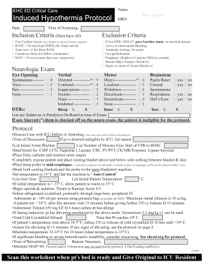 Fillable Online Induced Hypothermia Protocol Fax Email Print - pdfFiller