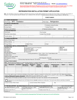 Fillable Online Refrigeration Installation Permit Form 824 Fax Email ...