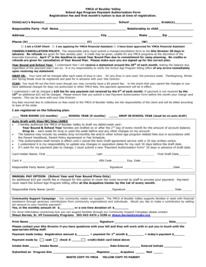 Fillable Online Registration fee and first months tuition is due at ...