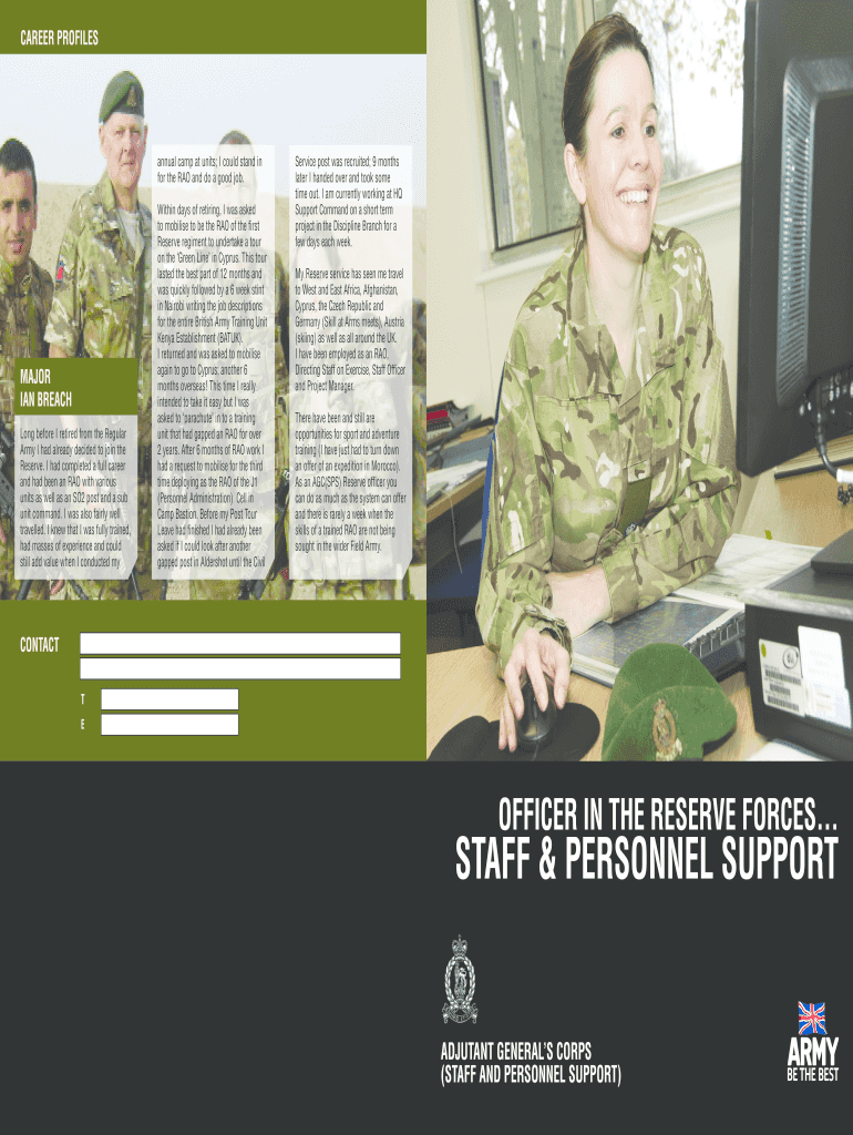 Fillable Online Join the SPS as a Reservist PDF 174589 kb - British ...