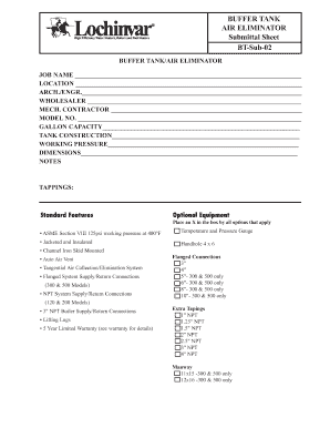 Fillable Online Previous Models Submittal - Lochinvar Fax Email Print - pdfFiller
