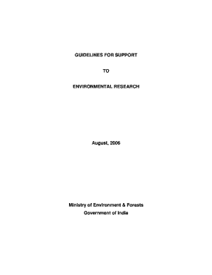 Fillable Online moef nic GUIDELINES FOR SUPPORT TO ENVIRONMENTAL RESEARCH - moef nic Fax Email ...