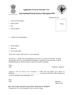 Fillable Online pccp resonance ac Application Form for Entrance Test ...