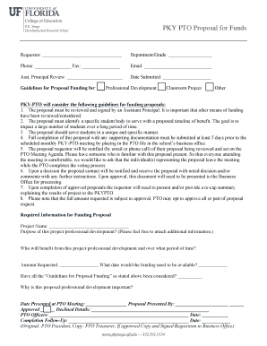 Fillable Online PTO Funding Proposal - PK Yonge Developmental Research ...