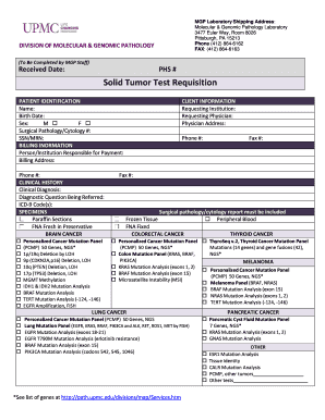 Fillable Online path upmc Solid Tumor Request Form - PDF - UPMC ...