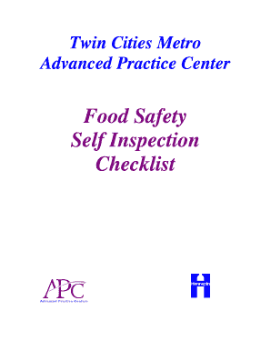 Fillable Online naccho Food Safety Self Inspection Checklist - naccho ...