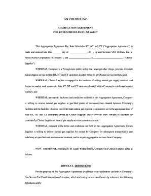 Fillable Online Aggregation Agreement - UGI Fax Email Print - pdfFiller