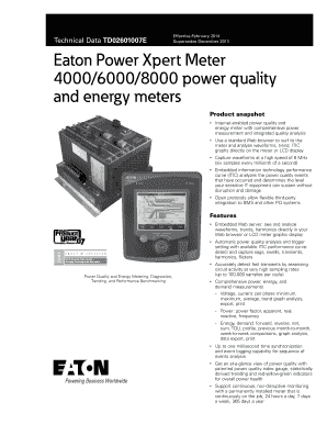 Fillable Online eaton Eaton Power Xpert Meter 400060008000 power ...