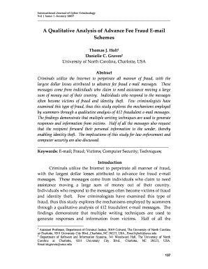 Fillable Online A Qualitative Analysis of Advance Fee Fraud E-mail ...