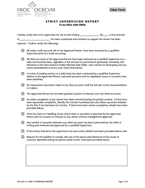 Fillable Online STRICT SUPERVISION REPORT Fax Email Print - pdfFiller