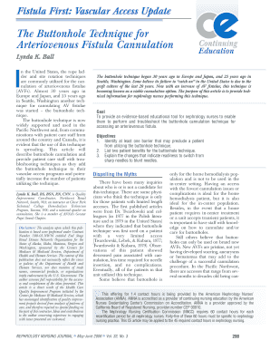 Fillable Online network13 The Buttonhole Technique for AVF Cannulation ...