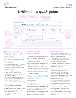 Fillable Online connectingforhealth nhs NHSmail a quick guide Fax Email ...