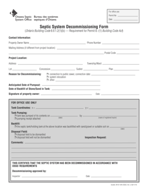 Fillable Online Septic System Decommissioning Form Fax Email Print - pdfFiller