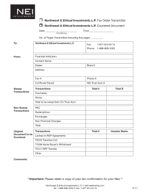 Fax Order Transmittal - NEI Investments - Fill and Sign Printable ...