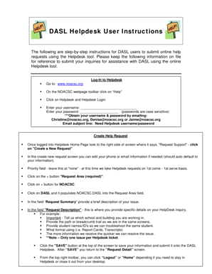 Fillable Online DASL HelpDesk User Instructions Fax Email Print - pdfFiller