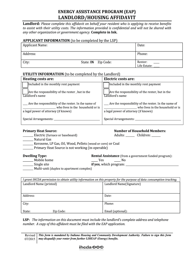 Fillable Online LANDLORDHOUSING AFFIDAVIT - Brightpoint Fax Email Print ...