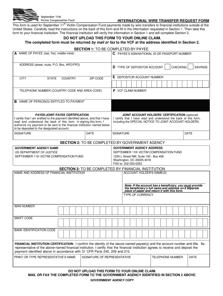Fillable Online International Wire Transfer Form Fax Email Print ...