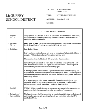 Fillable Online REPORTABLE OFFENSES Fax Email Print - pdfFiller