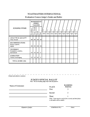 Fillable Online toastmasters77 Evaluation Contest Judges Form ...
