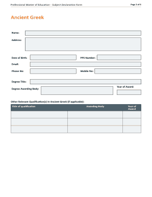 Fillable Online Ancient Greek - Teaching Council Fax Email Print ...