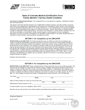 Fillable Online colorado FMLA Medical Certification Form Family Fax ...