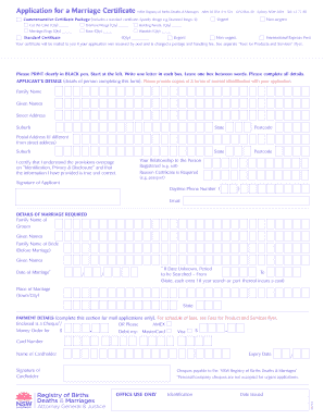 Fillable Online Marriage certificate application PDF 130kb Fax Email ...