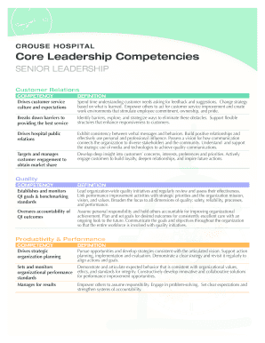 Fillable Online Core Leadership Competencies Fax Email Print - pdfFiller