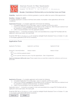 Fillable Online asms Sanibel 2016 Application Form Fax Email Print - pdfFiller