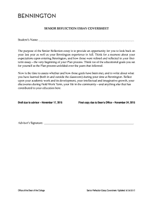Senior Reflection Essay - Fill Online, Printable, Fillable, Blank ...