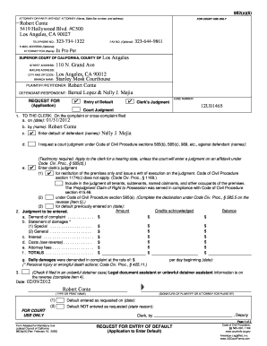 Fillable Online Unlawful Detainer Request for Entry of Default 982a6pdf ...