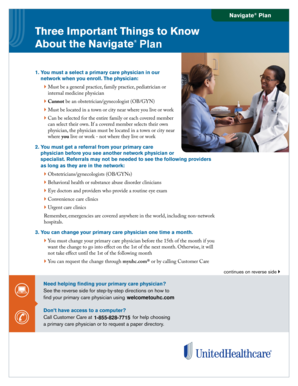 Fillable Online Three Important Things to Know About the Navigate Plan ...