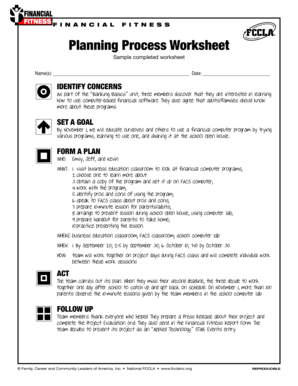 Fccla Planning Process Example - Fill Online, Printable, Fillable ...