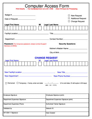 Fillable Online Computer Access Form - Cape Fear Valley Health System ...