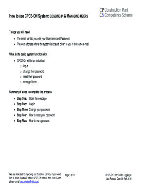 Fillable Online How to use CPCS-ON System: LOGGING IN & MANAGING USERS ...