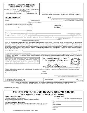 Fillable Online California Bail Bond Court Form Fax Email Print - pdfFiller