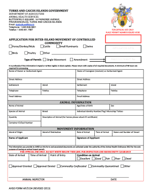 Fillable Online agriculturetci Inter-island movement permit application ...