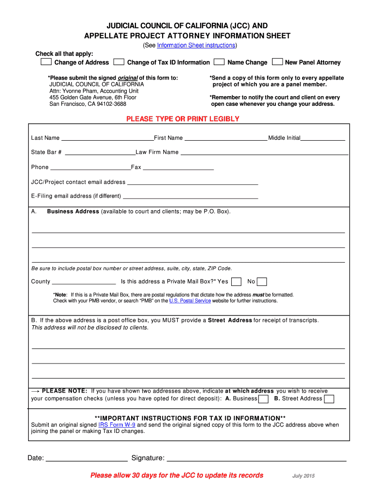 Fillable Online Attorney Information Change PDF Fax Email Print - pdfFiller