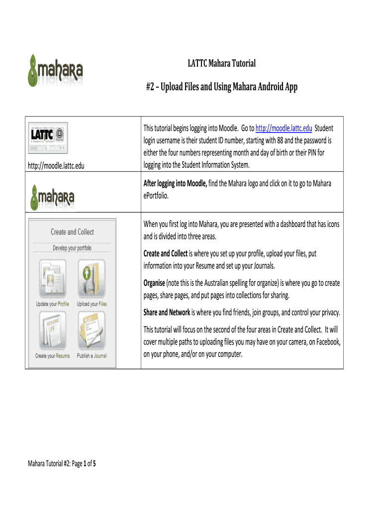 Fillable Online #2 Upload Files and Using Mahara Android App Fax Email ...
